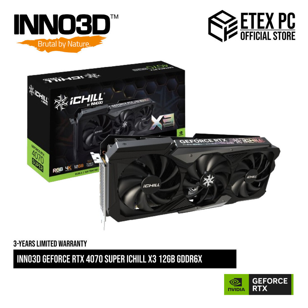 INNO3D GeForce RTX 4070 SUPER ICHILL X3 12GB GDDR6X # C407S3-126XX ...