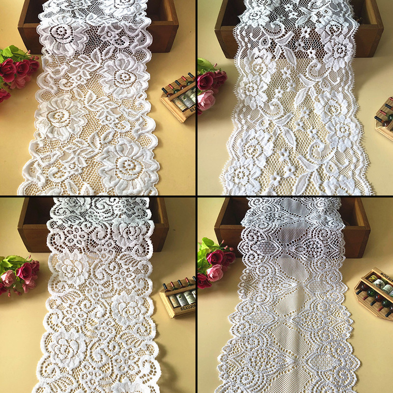 1 meter black and white elastic border lace trim clothing decoration ...