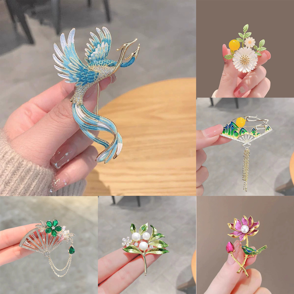 Fashion Retro Butterfly Flower Brooch Female High Sense Pearl Pin ...