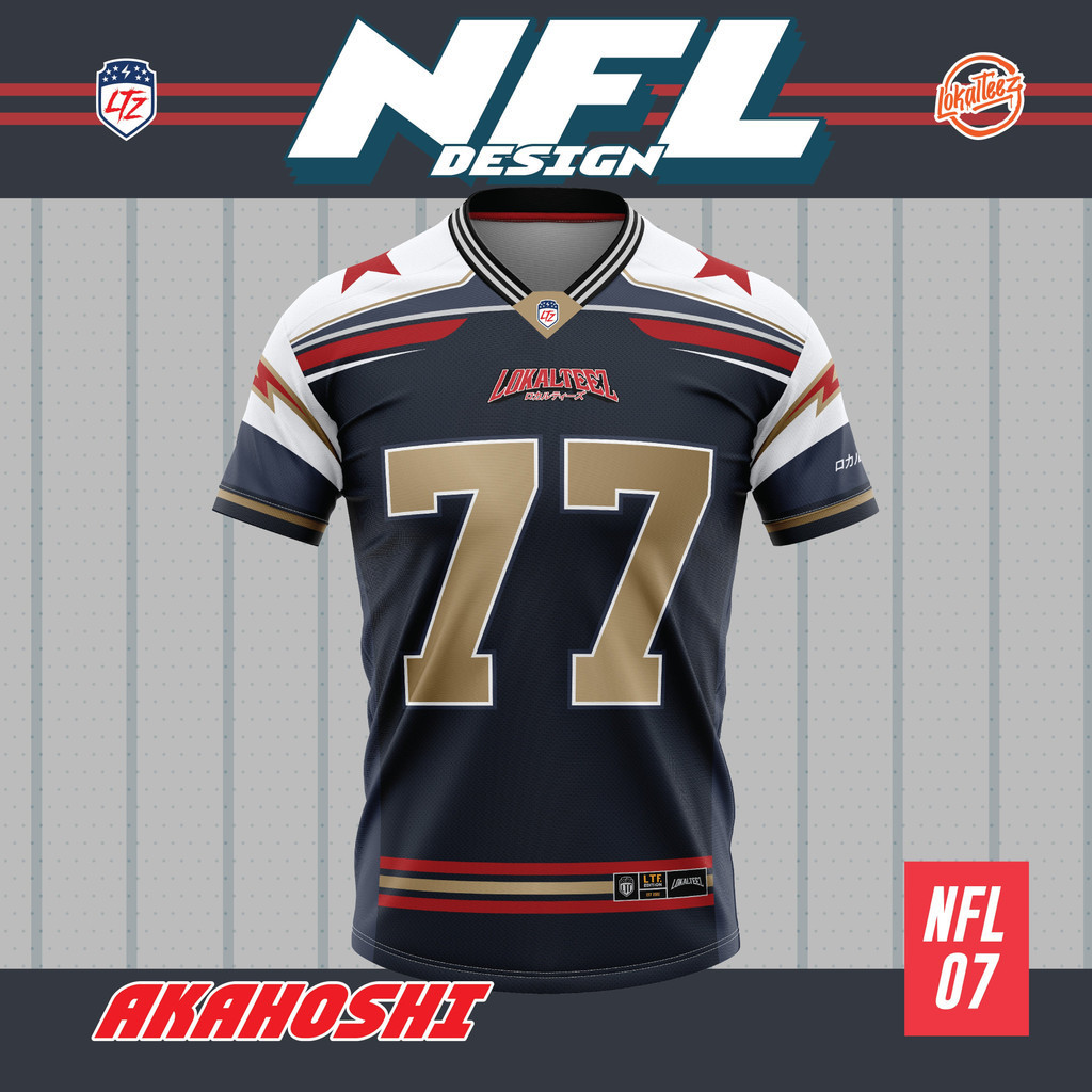 [NFL OVERSIZED BERSULAM] LOKALTEEZ NFL07 NFL Edition AKAHOSHI 280GSM ...