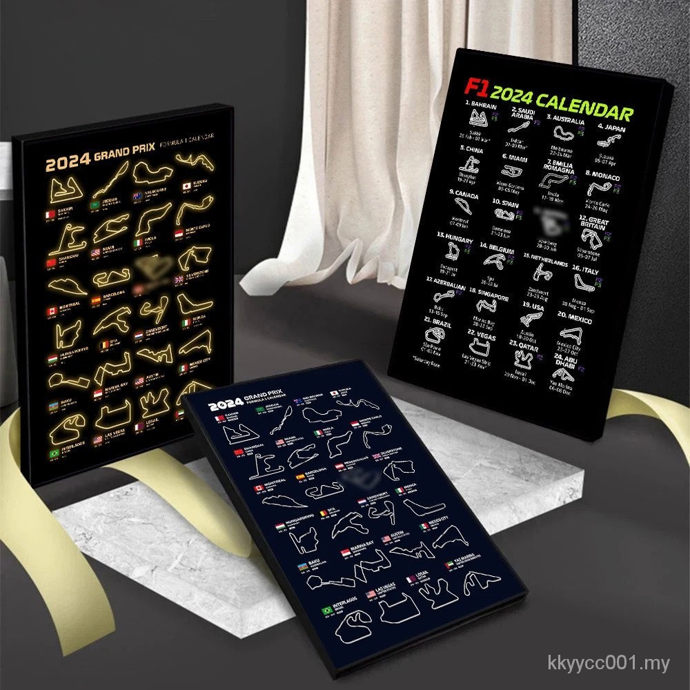 F1 2024 Season Calendar Posters Prints Canvas Painting Formula 1 Racing ...