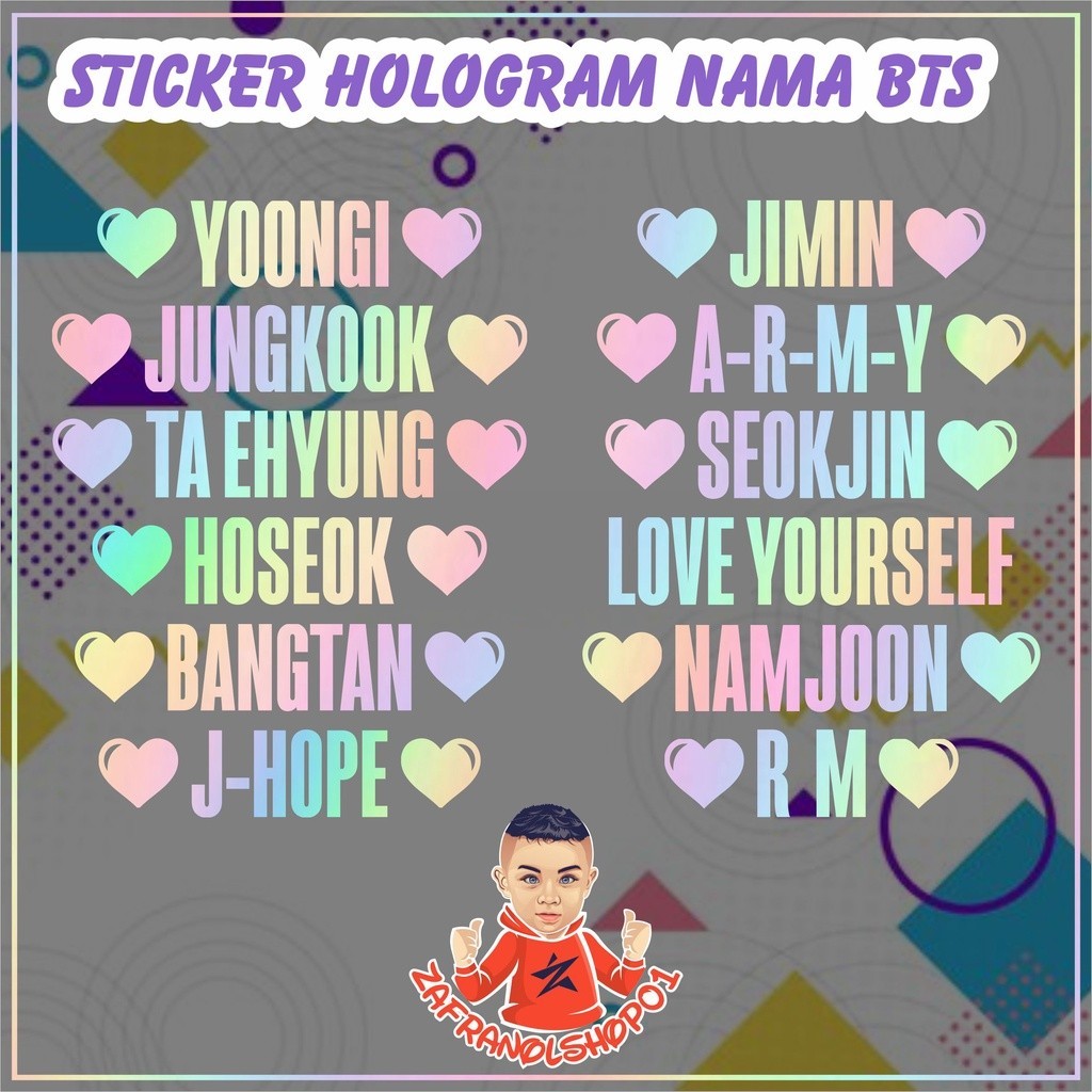 Cutting STICKER LIGHTSTICK ARMYBOMB BTS HOLOGRAM BTS NAME MEMBER LAPTOP ...