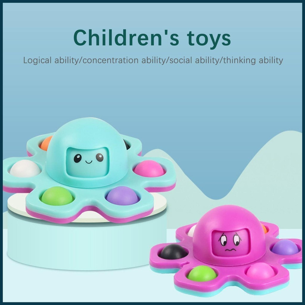 Pop It Octopus Fidget Toys Bubbles Anti Stress Relief Toys Expression ...