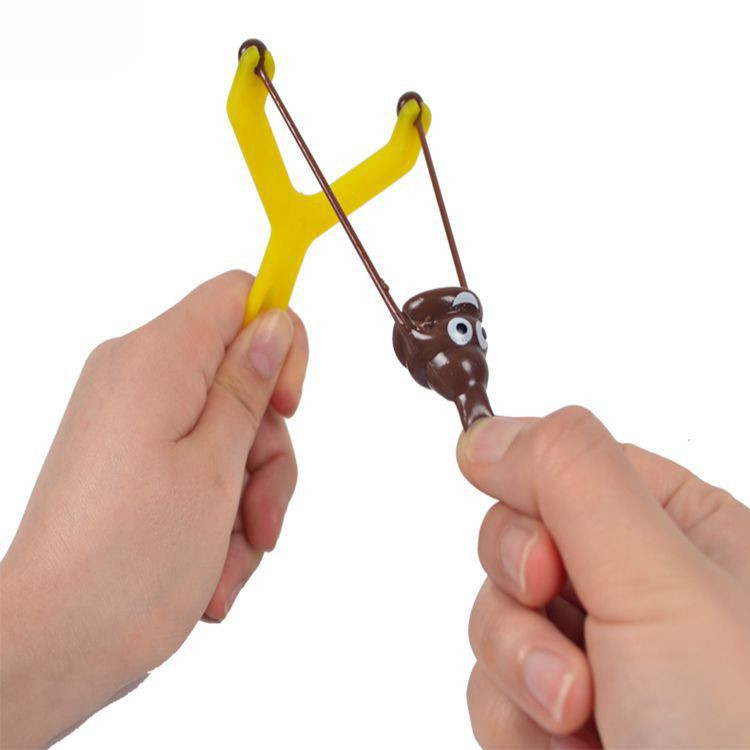 Poop Finger Catapult Small Toy Stick Wall Decompression Poop Slingshot ...