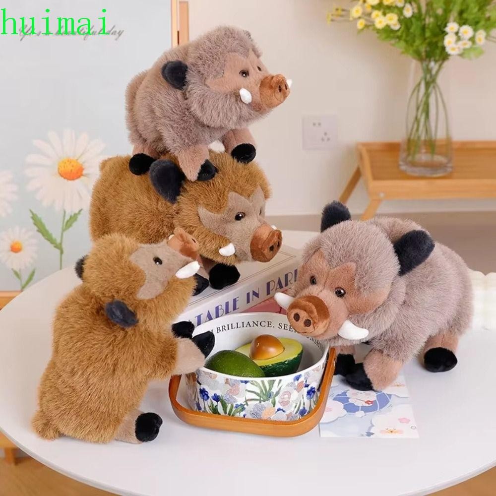 HUIMAI Wild Boar Plush Toys, 25/30cm Soft Pillows Mountain Pig Doll ...