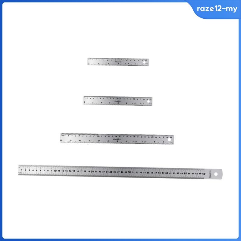 [RazecaMY] Stainless Steel Metal Ruler Straight Ruler Hanging Hole ...