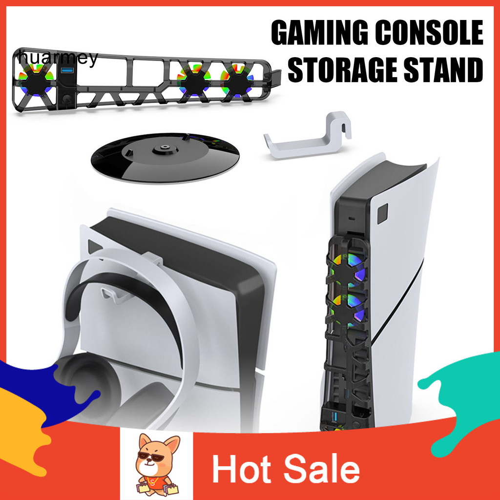 HMY Quiet Cooler Fan with Vertical Console Stand Headphone Holder Low ...