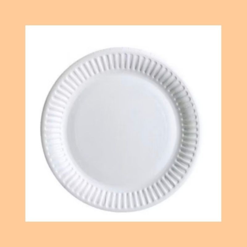 [Ready Stock] TECH99 KBM 50 Pcs Plain White Paper Plate Disposable ...