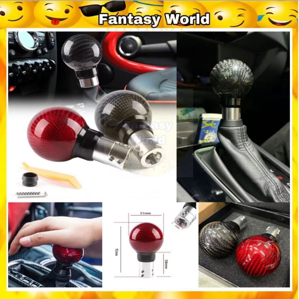Universal Auto Manual ROUND BALL Gear Shift Knob Gear Stick Lever Head ...