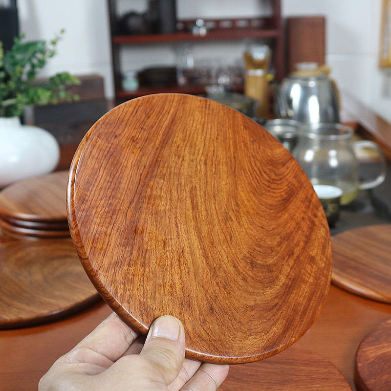 Pad Penebat Haba Kayu Pepejal Isi Rumah Bulat Kayu Merah Burma Rosewood ...