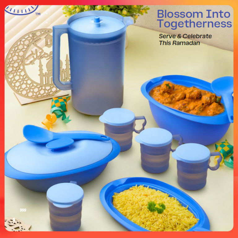 Tupperware Blossom Serveware Set Giftbox 3.7L Pitcher Mugs with Seal ...