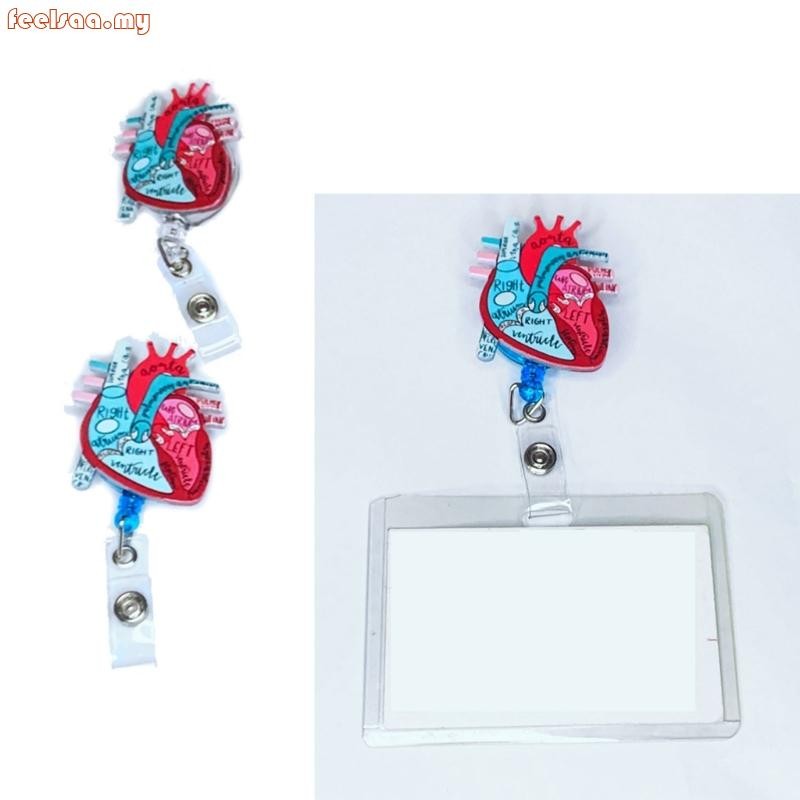 feelsaa ID Clip Holder Heart Nurse Anatomy Nursing Doctor Medical Name ...