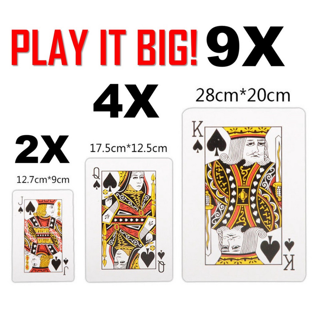 Giant Jumbo Poker Cards Casino Full Deck Oversized Playing Card A4 Size ...