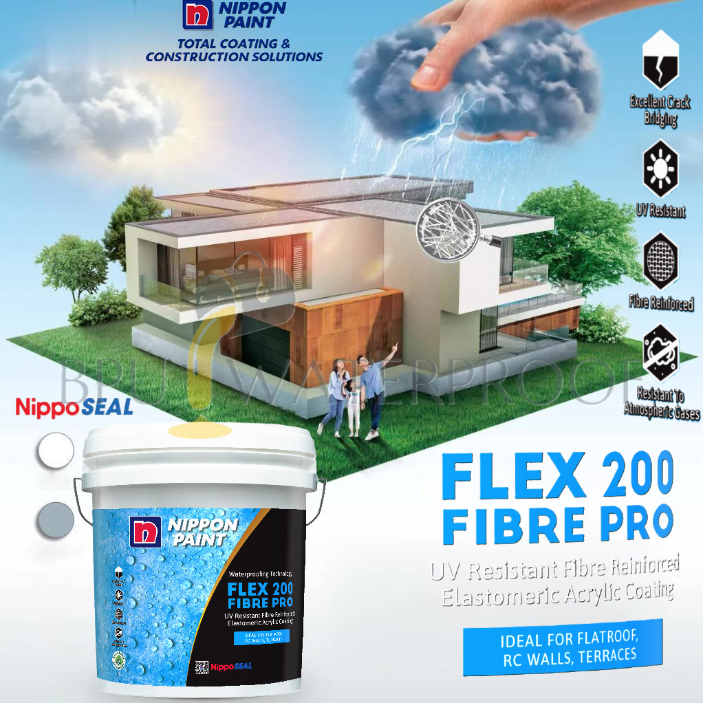 Nippon Waterproofing Technology NippoSEAL Flex 200 Fibre Pro 5kg/ Roof ...
