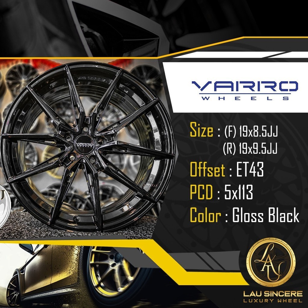 Varro Wheels (F) 19x8.5JJ(R) 19x9.5JJ 5x113 Gloss Black | Shopee Malaysia
