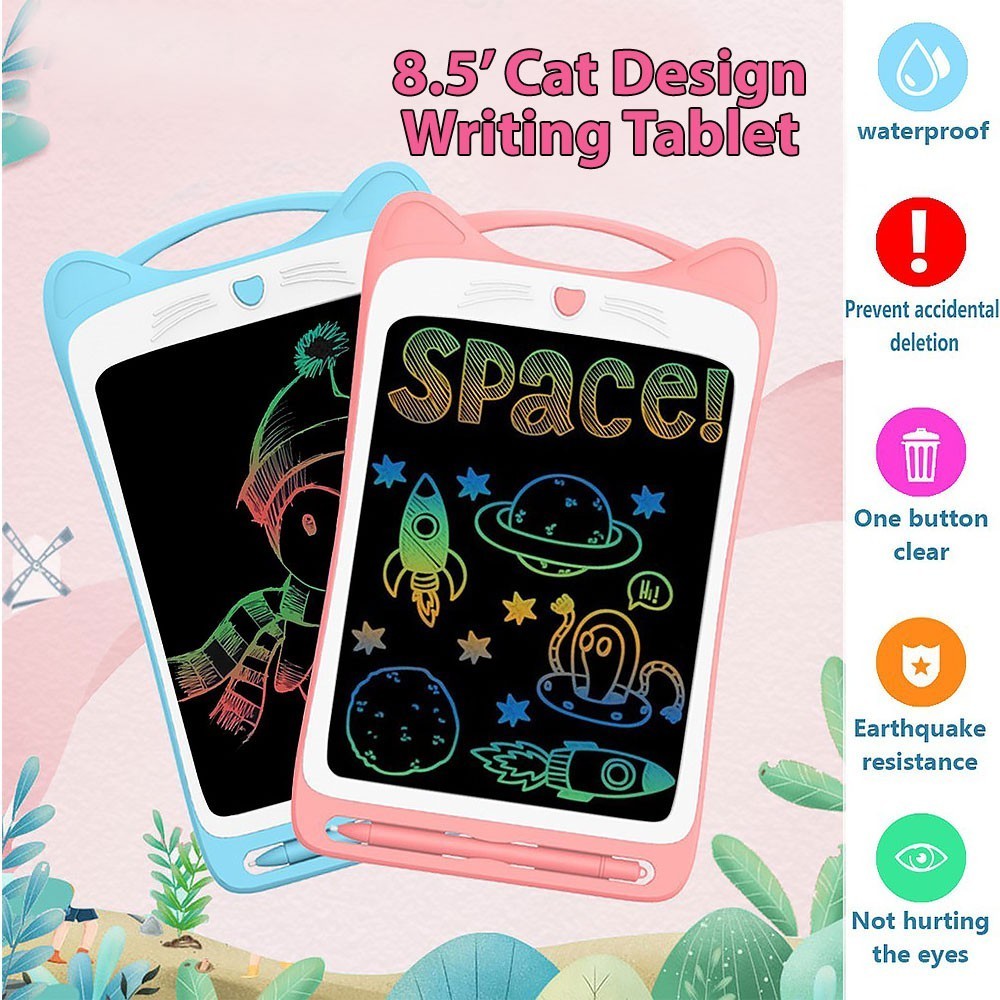 Animal Cat Cartoon Design Kids 8.5/11 Inch LCD Screen Writing Tablet ...