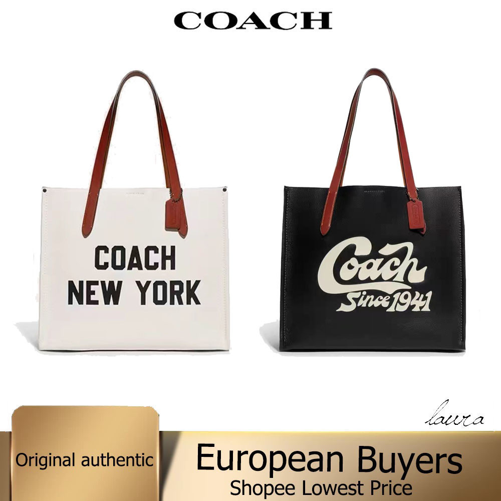 Coach women & men Tote Bags CH765 CH766 Pebble leather Varsity minimalist Tote Bag Large ...