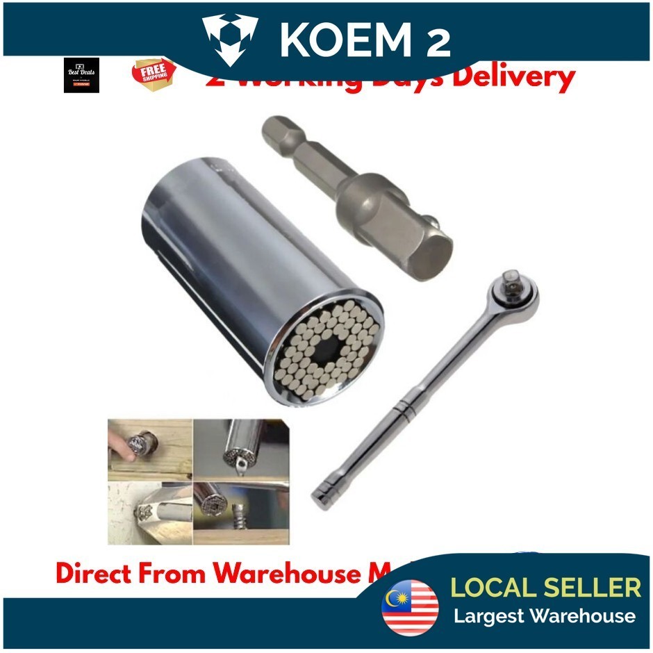 Ready Stock 3 Piece 1 Set Gator Universal Strong Socket Wrench Power ...