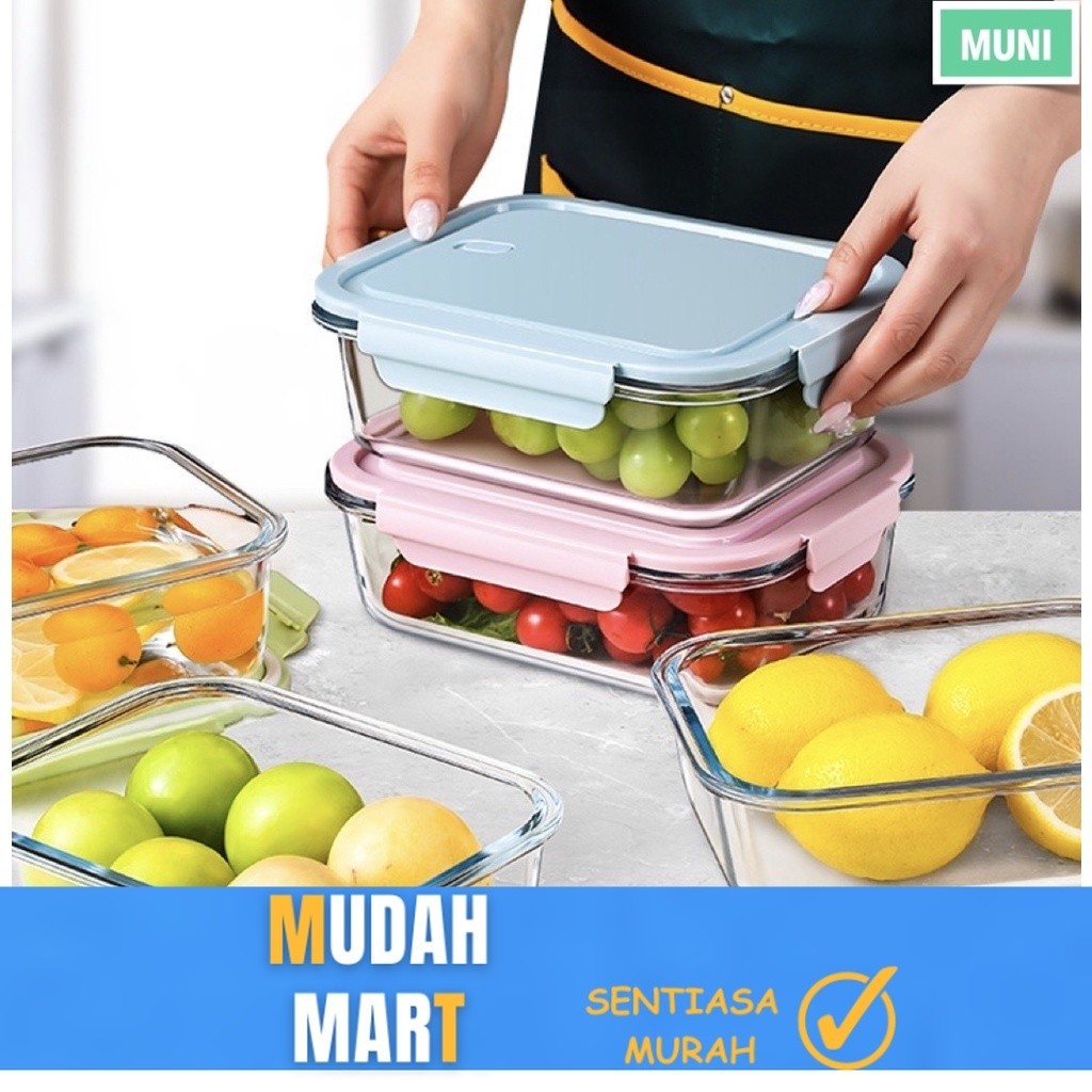 Premium Airtight Borosilicate Glass Storage Container Microwave Heat ...