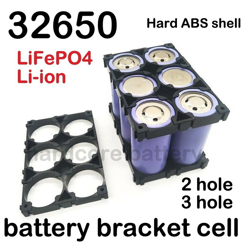 32650 lifepo4 li-ion Battery Plastic ABS Holder Cylindrical cell 2P 2S ...