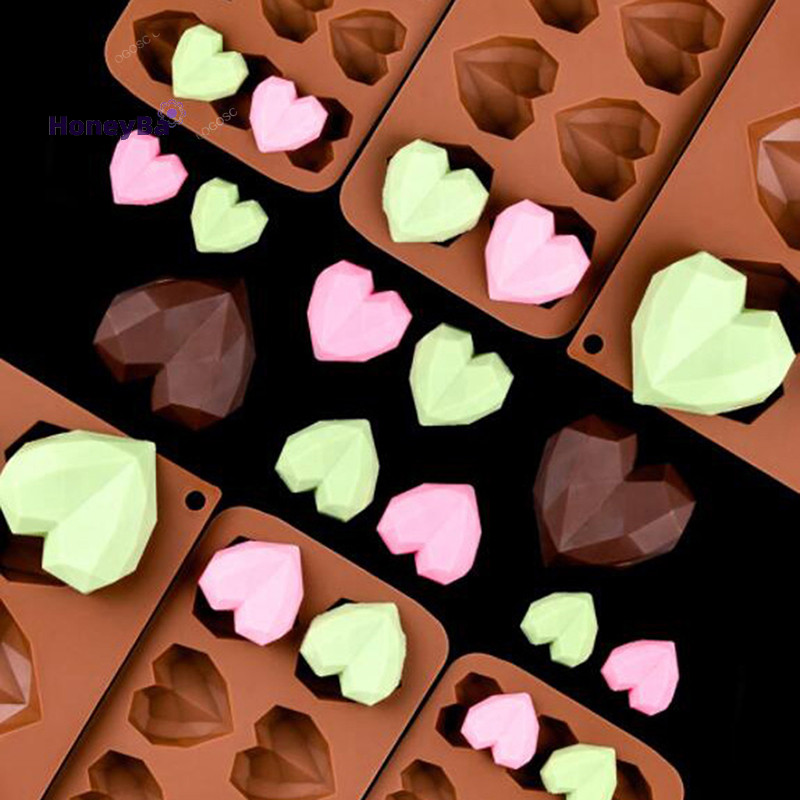 honeybee1 15 Cavities Mini Heart Chocolate Mold Silicone Candy Molds ...