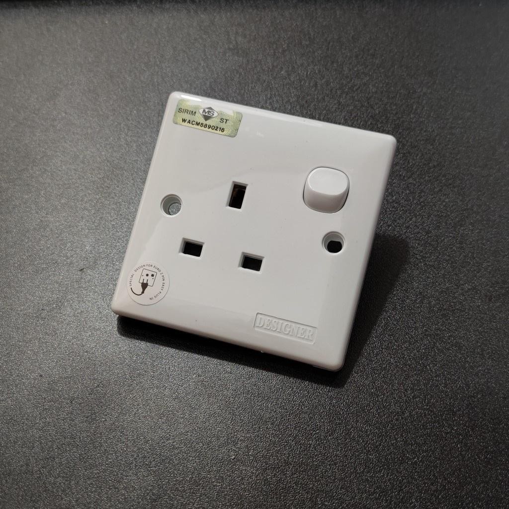 SINGLE SWITCH SOCKET OUTLET SUIS ELEKTRIK 13A 1 GANG 1 WAY | Shopee ...