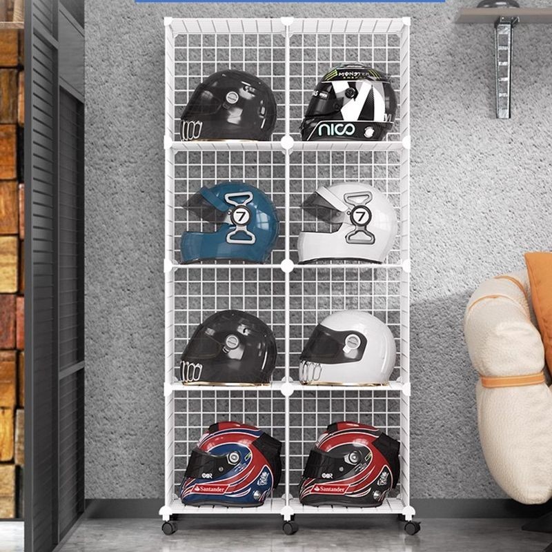 White Motorcycle helmet rack, electric car battery car, safety helmet ...