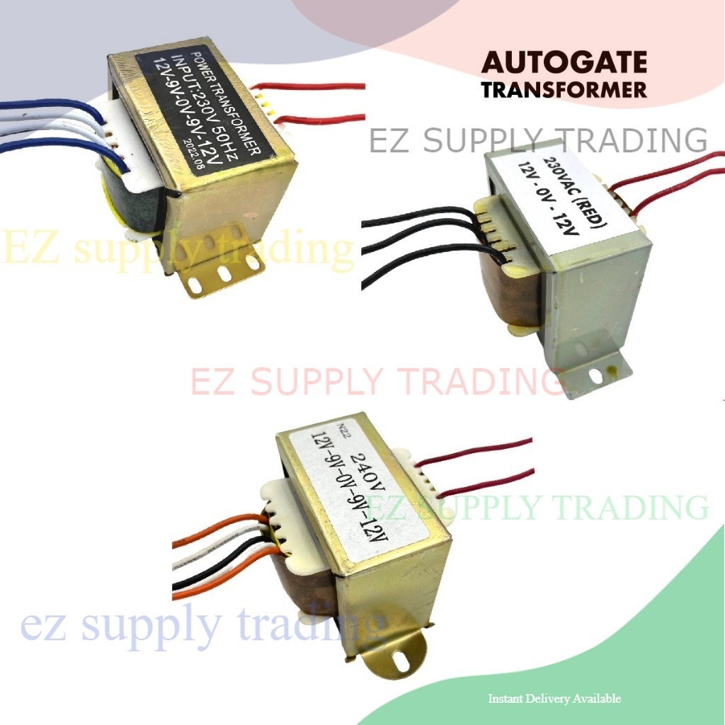 12V-9V-0V-9V-12V 230V 240V 3A POWER TRANSFORMER FOR AUTOGATE | Shopee ...