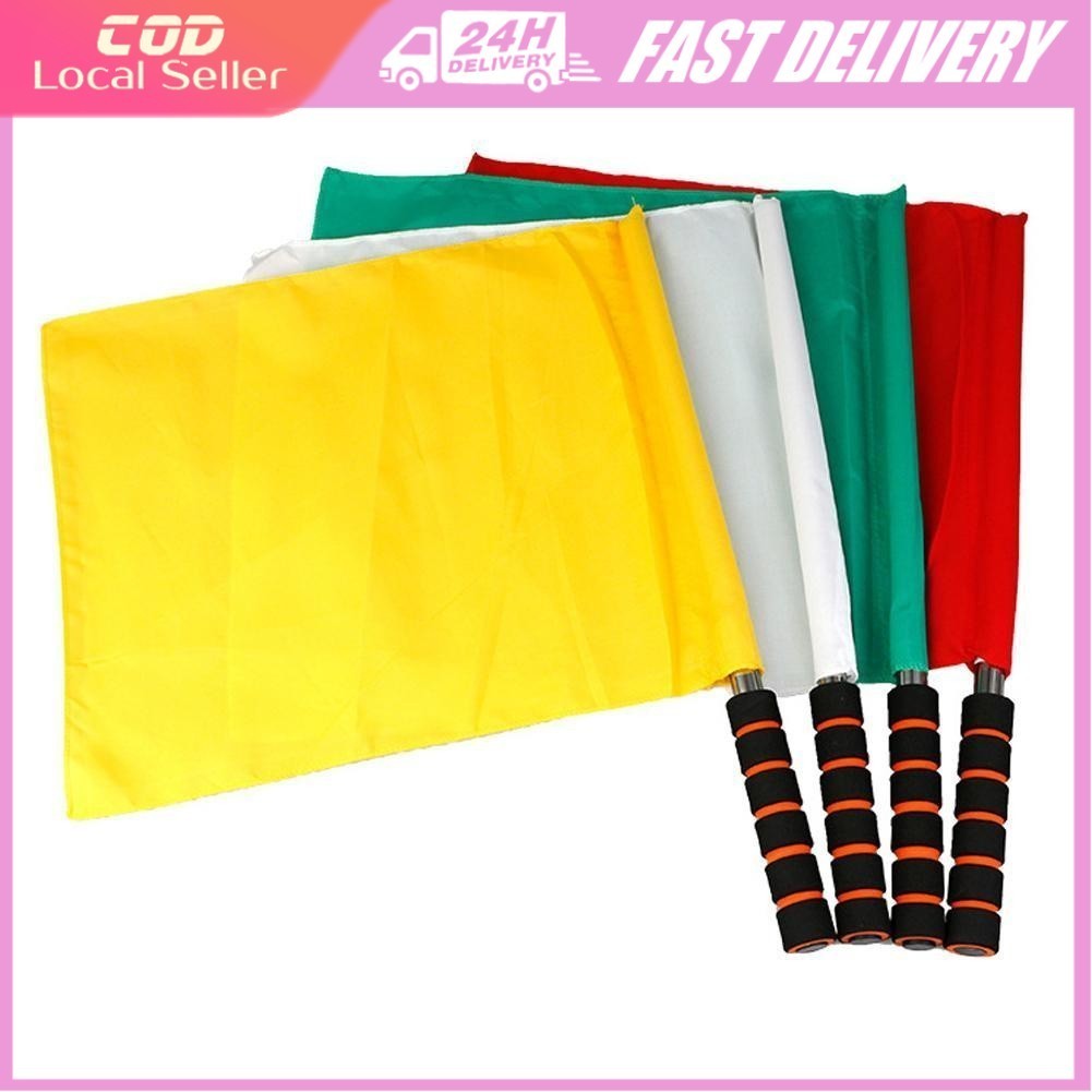 Track Referee Flag Soccer Linesman Flag With Cotton Sponge Grip Handle ...