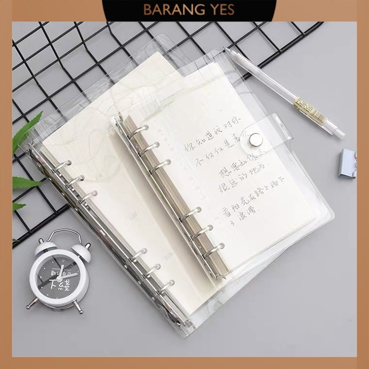 Barang YES A6 A5 Transparent Soft Cover Loose Leaf Binder Clear Planner ...