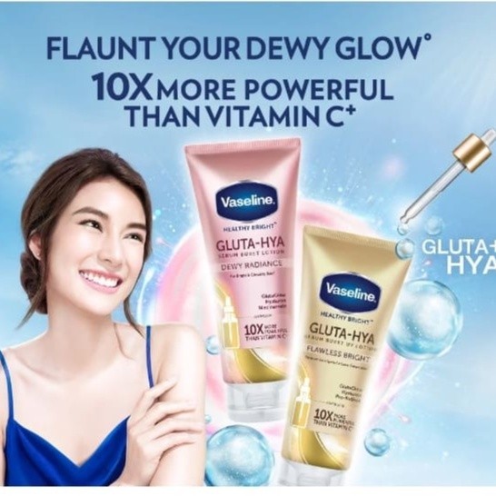 Vaseline Healthy Bright Gluta-Hya Dewy Radiance/Flawless Glow/Niacinamide Tone-Up Serum Burst ...
