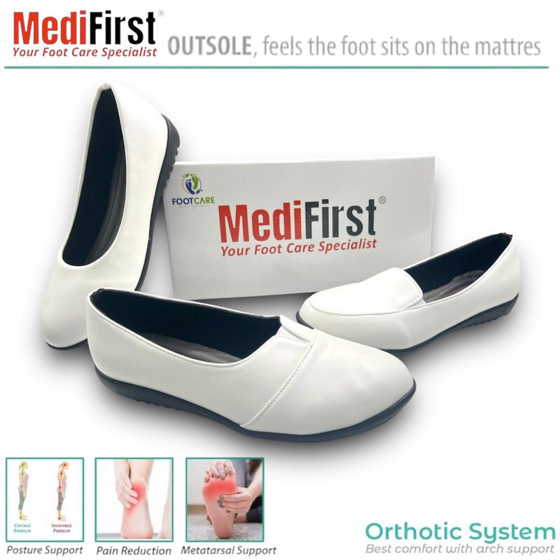 Medifirst Arch Support Memory Foam Elegance Nurse White Shoes Hospital Uniform Shoes Kasut Putih ...