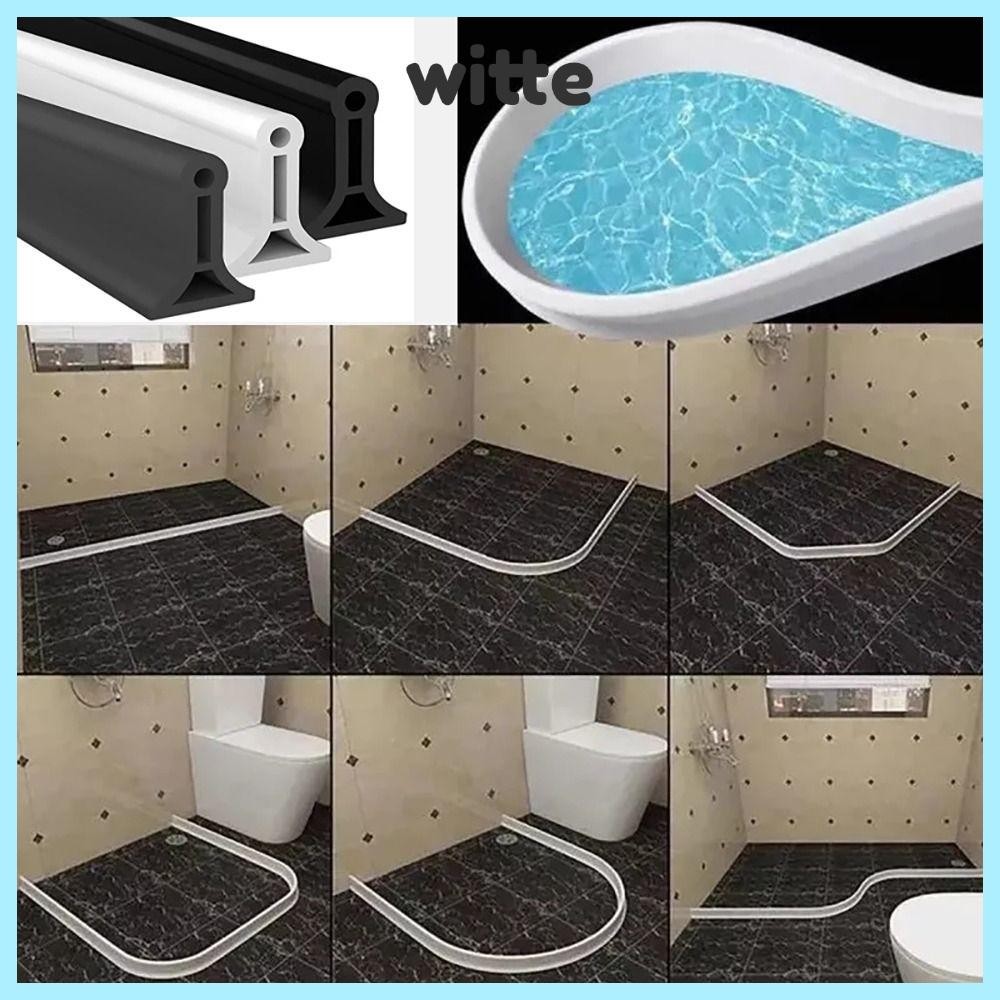 WITTE Water Retaining Strip, Silicone Bendable Shower Water Barrier ...