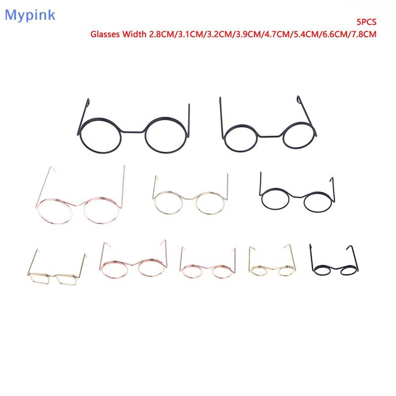 Mypink 5PCS Miniature Eyeglasses Metal Round Frame Lensless Eyewear Toy ...