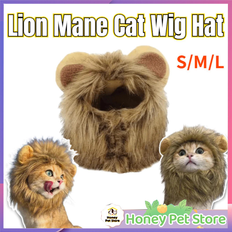 Cute Lion Mane Cat Wig Hat For Dogs And Cat Cosplay Party Dress Up Topi ...