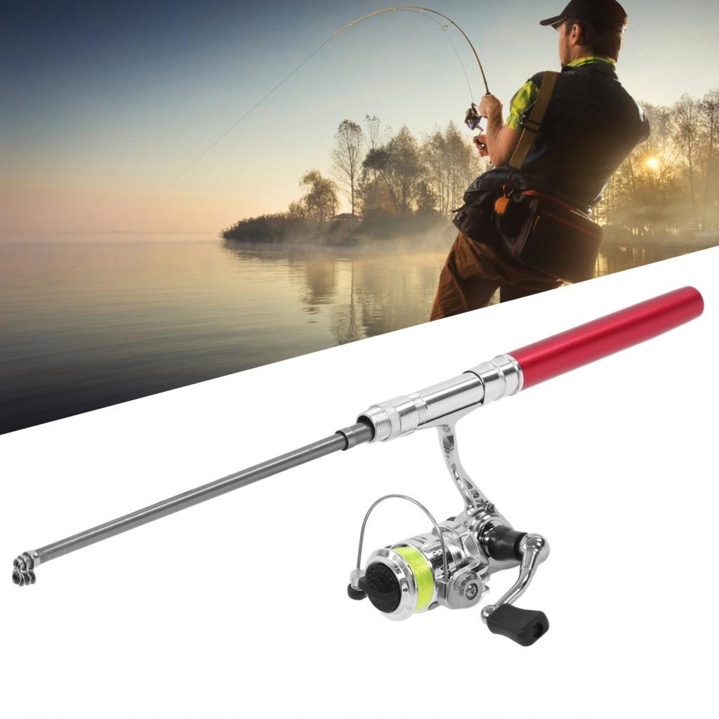 Wowowi Fishing Rod Kit Pocket Retractable Portable Pen Shape Pole Reel ...