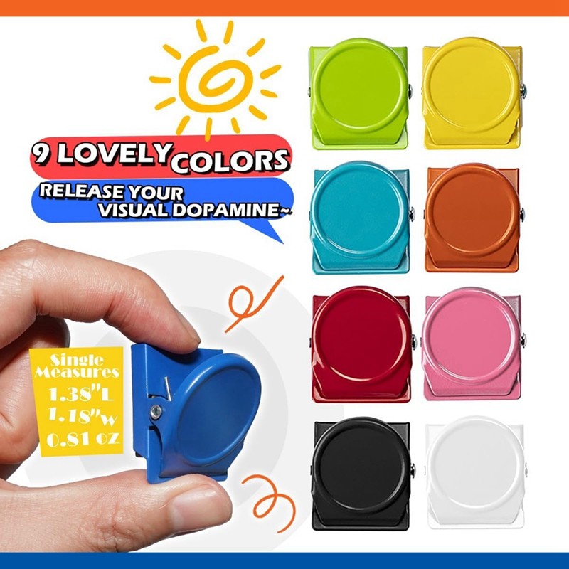 Magnet Clips 9 Pack Magnetic Clips for Classroom Whiteboard ...