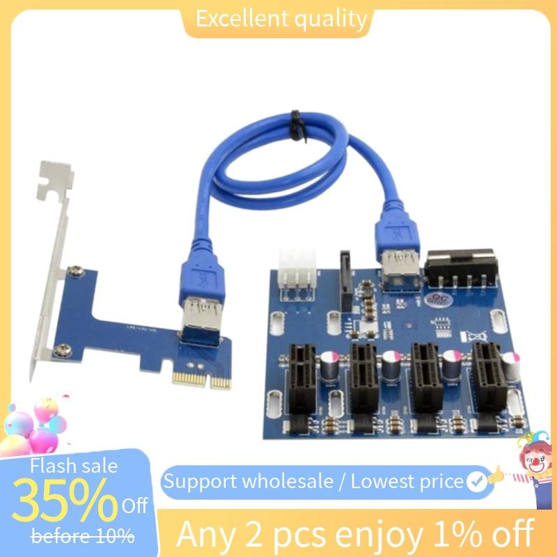 Add in Card PCI-E 1 to 4 PCI Express Riser Card Mini ITX to External 4 ...