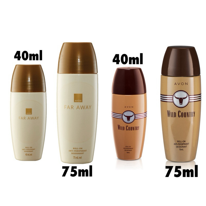 AVON ROLL ON DEODARANT 75ML / 40ML ( FAR AWAY / WILD COUNTRY ) | Shopee ...