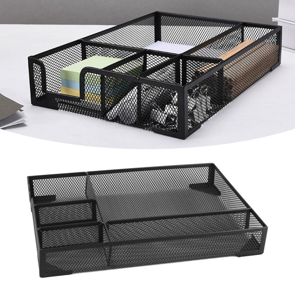 Onebuycart Metal Mesh Drawer Organizer 5 Grids Easy Access Open Design ...