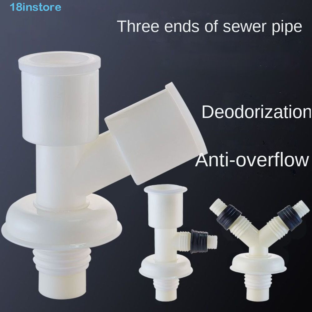 INSTORE Washing|Drain Tee, Anti-Return Dual-Purpose Floor Drain Joint ...