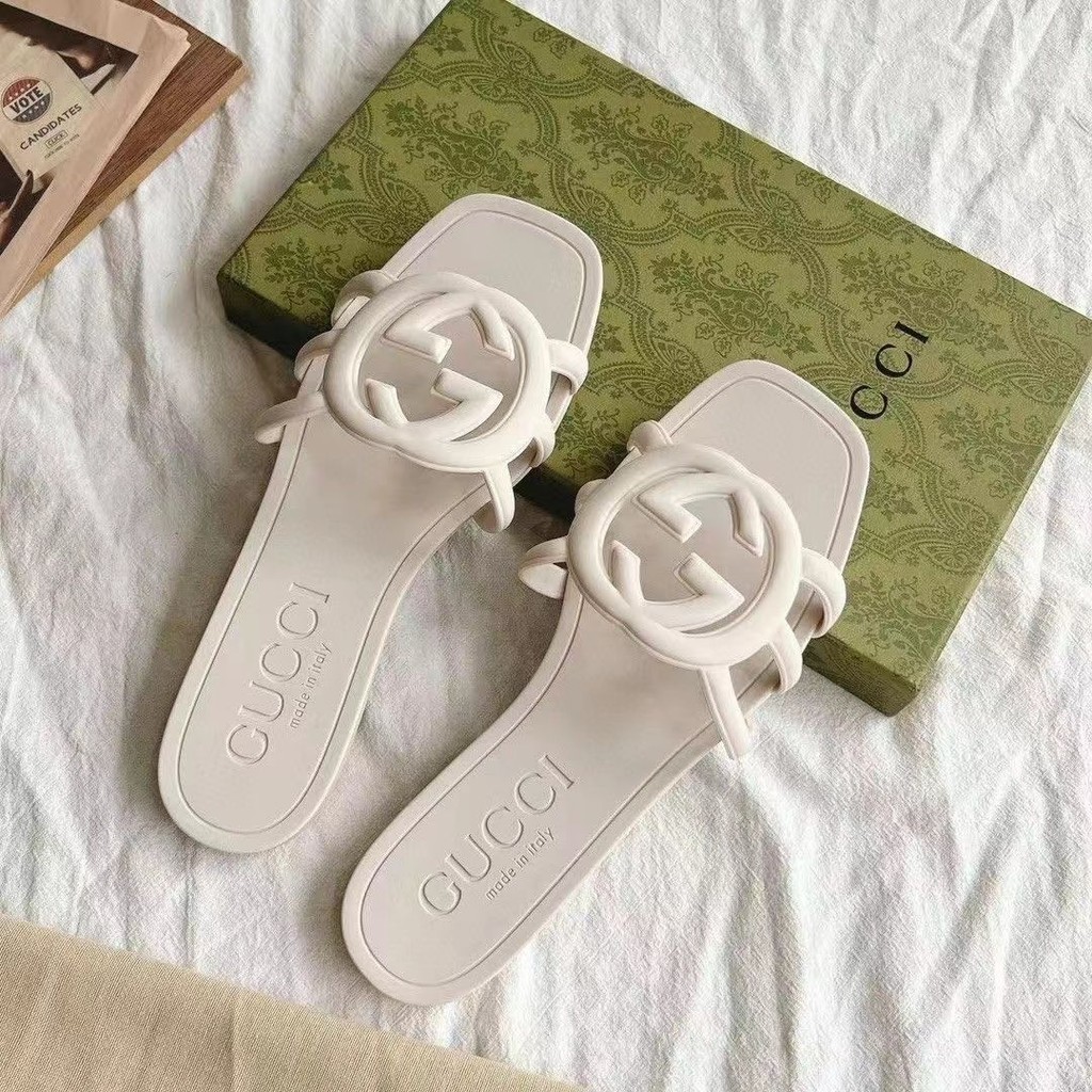 Gucci 24 New Style Fashionable Nose Flat Influencer Flat Slippers Jelly ...