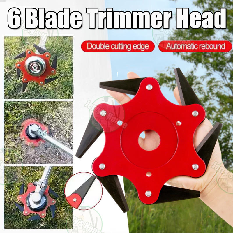 6 Blade Trimmer Head Mower Grass Weeding Replacement Metal Cutter Blade ...