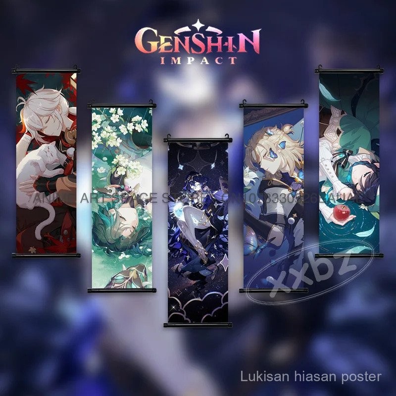 Genshin Impact Hanging Paintings Poster Anime Wall Art Gift Ganyu HD ...