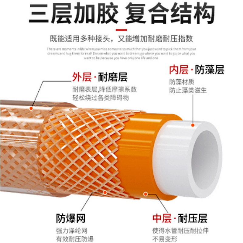 Hos Air PVC Isi Rumah 1/2" 3/4" 1" Anti-Beku Cuci Kereta Hos Penyiraman ...