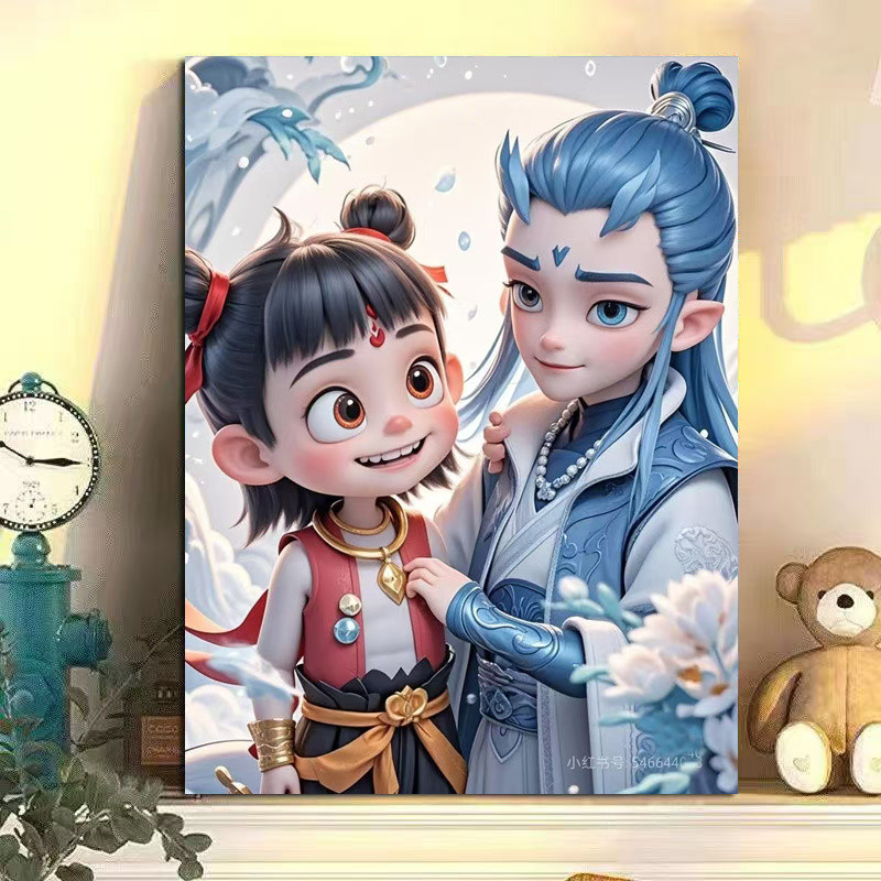 Nezha 2 Demon Child Haunted Sea Digital Oil Painting diy Filling Ao ...