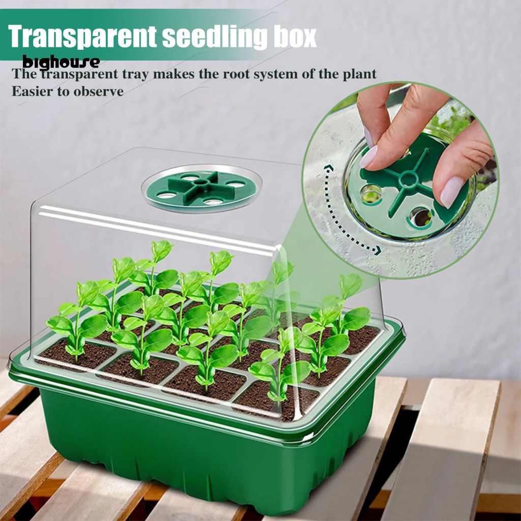 Plant Propagation Box Indoor Seeds Germination Tray 6/12 Cells Seeds ...