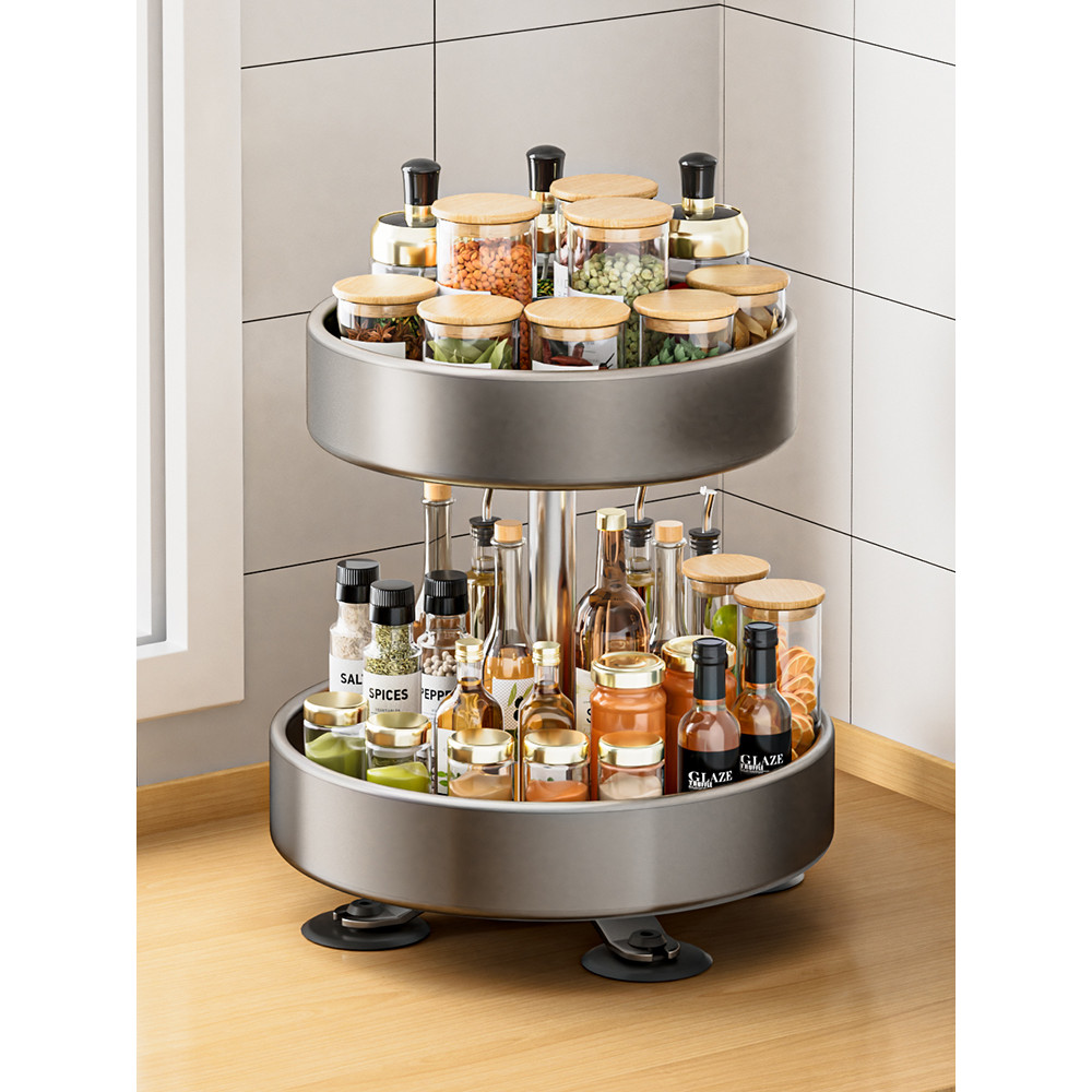 Rak Rempah Berpusing Dapur Botol Perasa Meja Isi Rumah Pelbagai fungsi ...