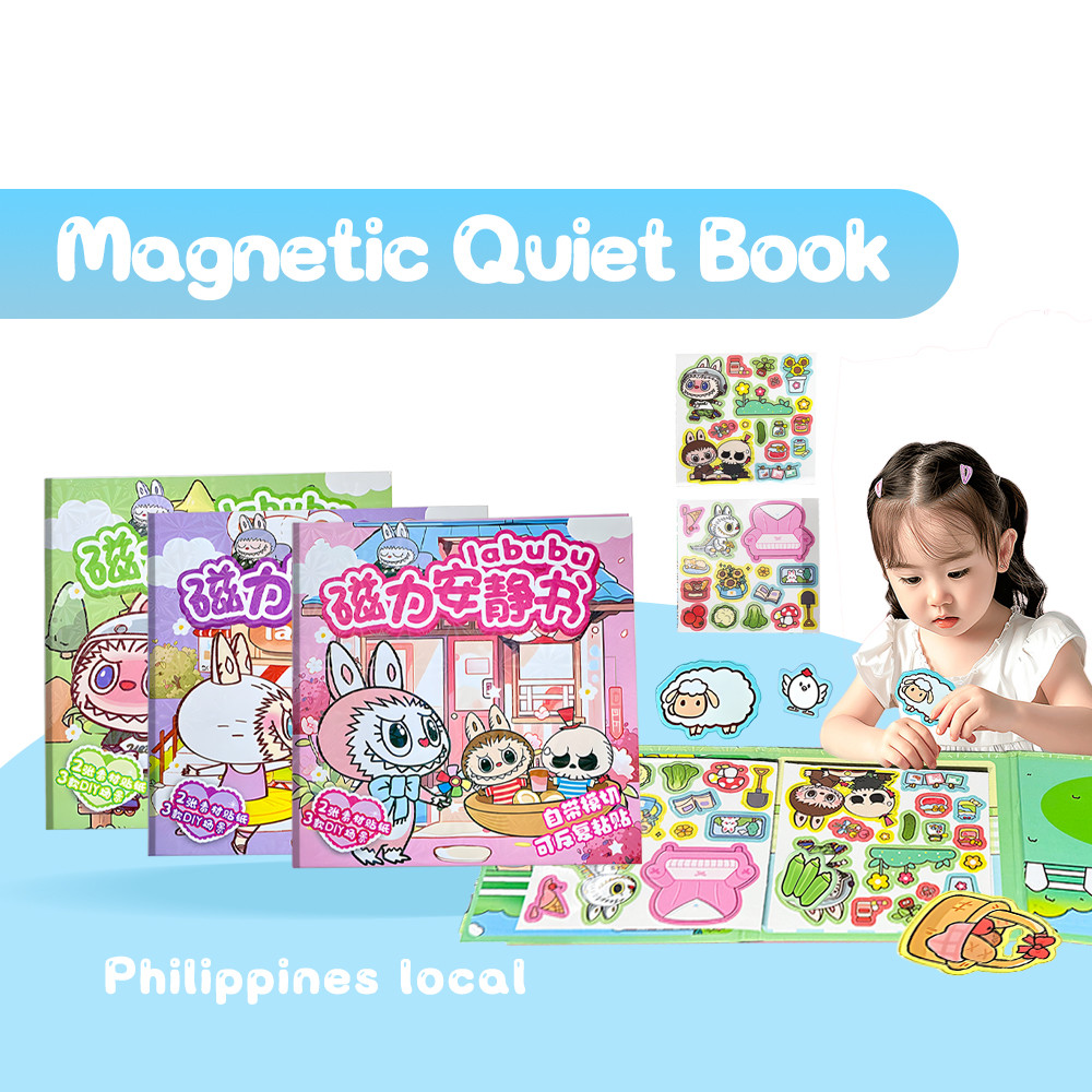 TOTOO Kids Labubu Sticker Book Handmade Repeated Pasting Magnetic Quiet ...