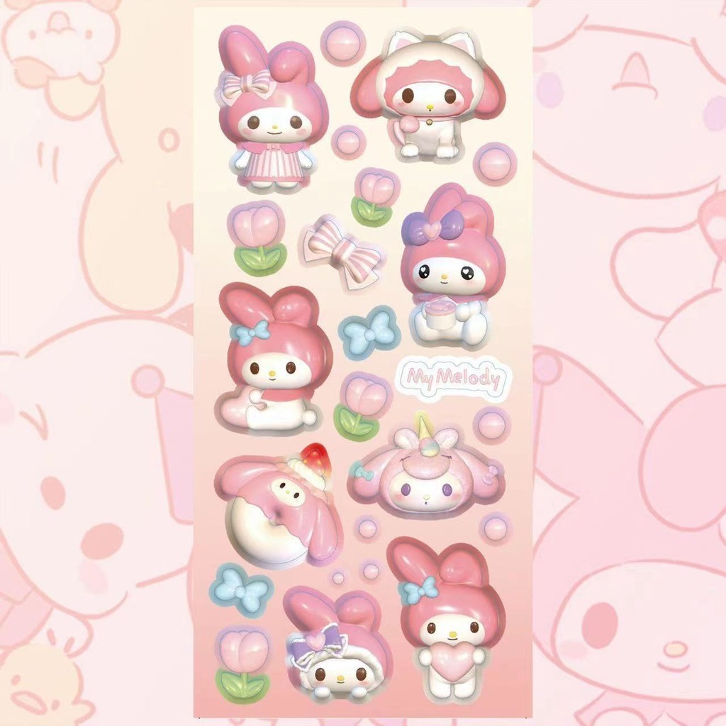 Sanrio kuromi Guka Laser stickers cute Pacha dog stickers cinnamoroll ...